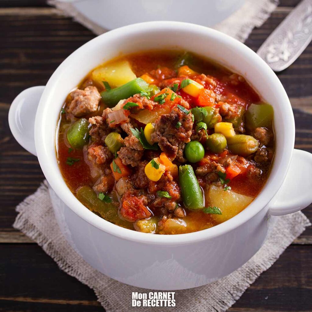 Soupe-repas bœuf et légumes - Mon Carnet De Recettes